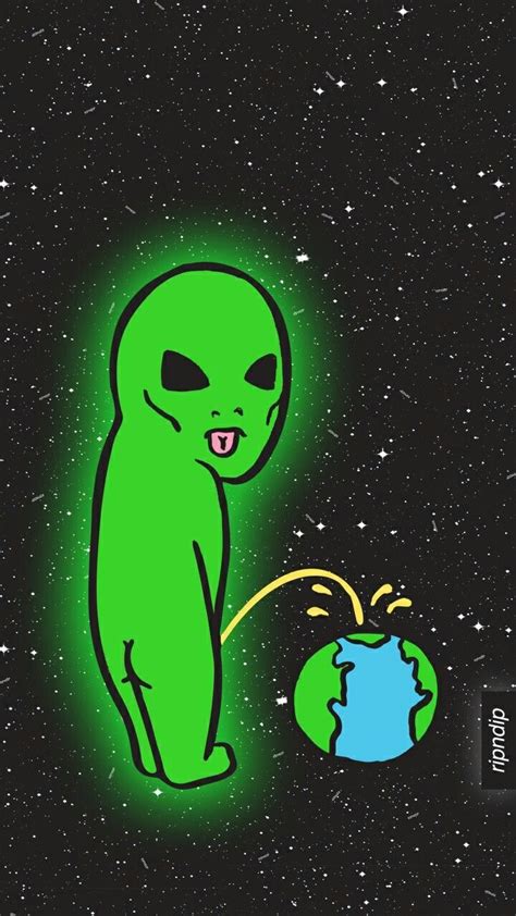 Alien Weed Cartoon Wallpapers On Wallpaperdog