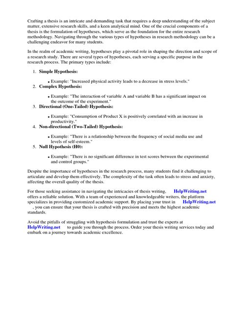 Types Of Hypothesis In Research Methodology With Examples Pdf Hypothesis Scientific Method