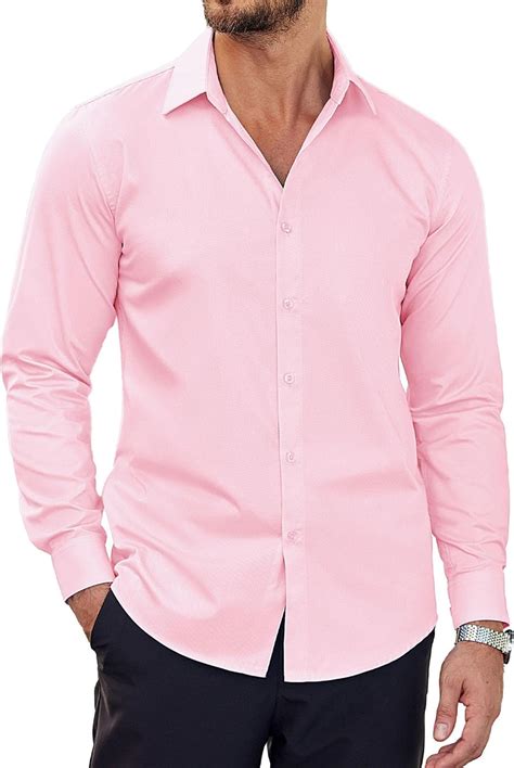 Coofandy Mens Long Sleeve Untucked Dress Shirts Fitted