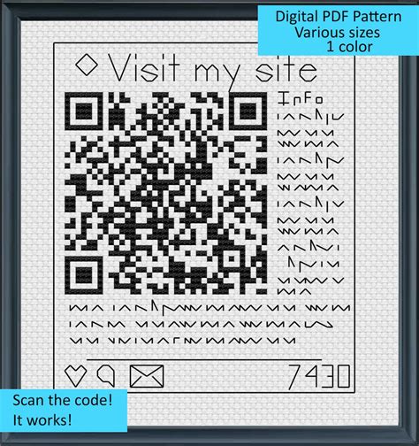 Custom Qr Code Cross Stitch Pattern Etsy