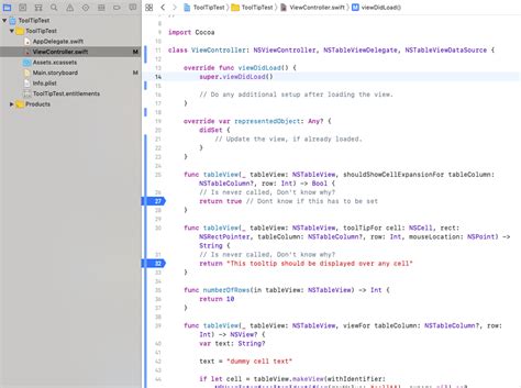 Swift NSTableView ToolTipFor Cell How To Display Tooltips For Cells