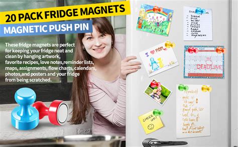 Goozada 20pack Multicolored Refrigerator Magnets Cute
