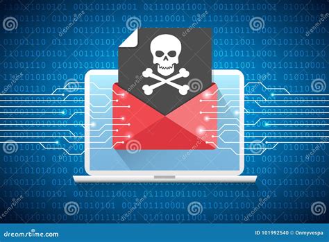 Cyber Crime And Spam Concept With E Mail Message Alert Spam Virus Stock Vector Illustration Of