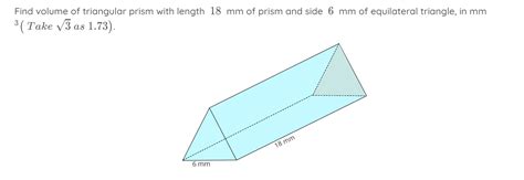 Find Volume Of Triangular Prism With Length StudyX