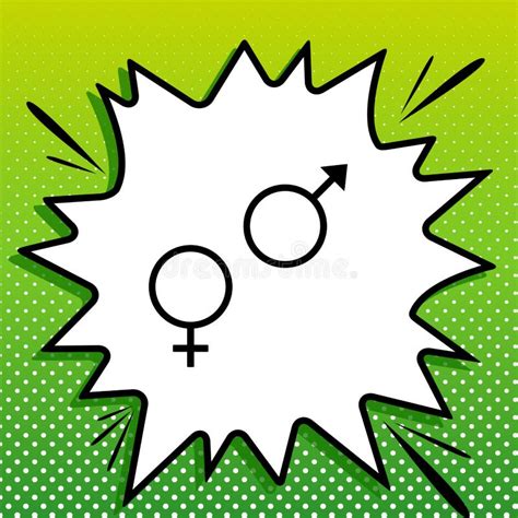 Sex Symbol Sign Black Icon On White Popart Splash At Green Background