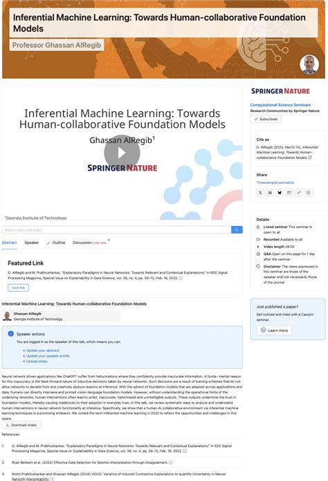 Computational Science Seminar Recording Slides References Ghassan Alregib