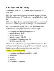 Comprehensive Guide On CPT Coding Procedures And Terminology Course Hero