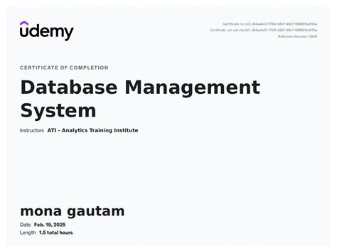 Databasemanagement Dbms Certificate Datascience Learningjourney Mona Gautam