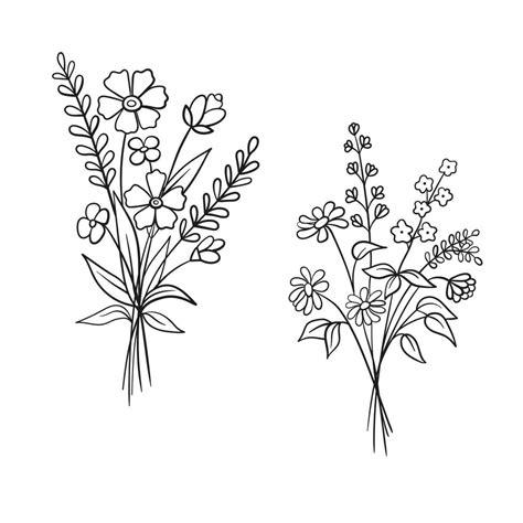 Bouquet Of Flowers Drawing Easy At Donald Stoltenberg Blog