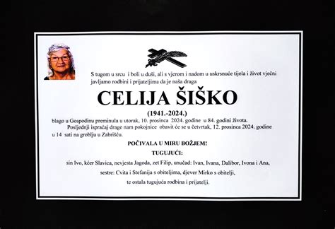 Celija Šiško Osmrtnice Livno