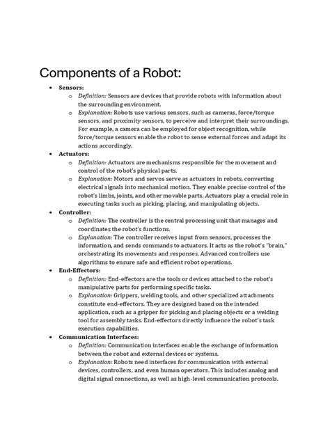 Components Robots Download Free Pdf Robotics Robot