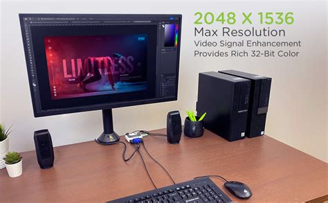 Amazon Com IOGEAR 2 Port USB VGA Miniview Micro Cabled KVM Switch 2048 X 1536 Hot Keys