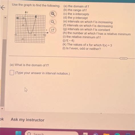 Solved Use The Graph To Find The Following A The Domain