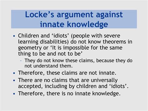 Ppt Locke V Leibniz On Innate Knowledge Powerpoint Presentation