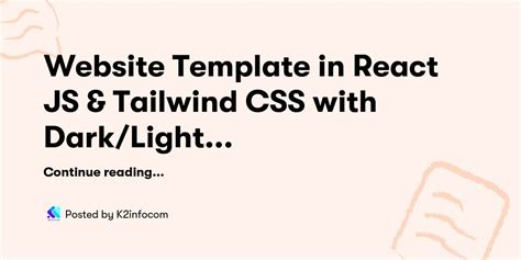 Website Template In React Js And Tailwind Css With Darklight Mode — K2infocom Buymeacoffee