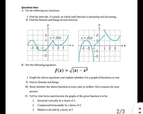 Solved Question One A For The Following Two Functions 1 Chegg