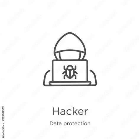Hacker Icon Vector From Data Protection Collection Thin Line Hacker Outline Icon Vector