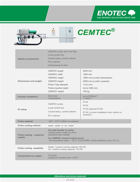 Cemtec Probe System Technical Specifications