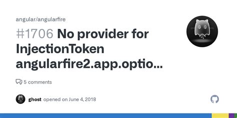 No Provider For Injectiontoken Angularfire2appoptions Angular 6 · Issue 1706 · Angular