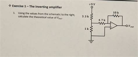 Solved Exercise 1 ﻿the Inverting Amplifierusing The Values