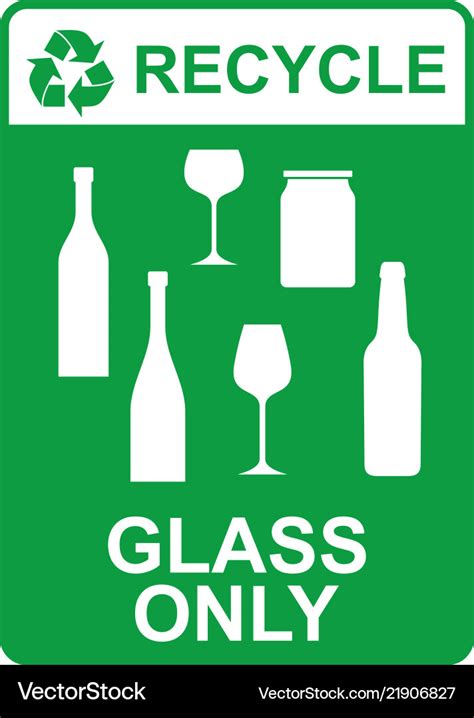 Recycle Sign Glass Only Royalty Free Vector Image