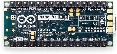 Arduino Nano 33 Ble Rev2 With Headers Abx00072 Nrf52840 Micropython Small Form Factor