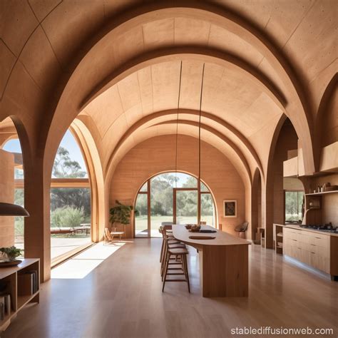 Rammed Earth House With Catenary Arches Stable Diffusion Online