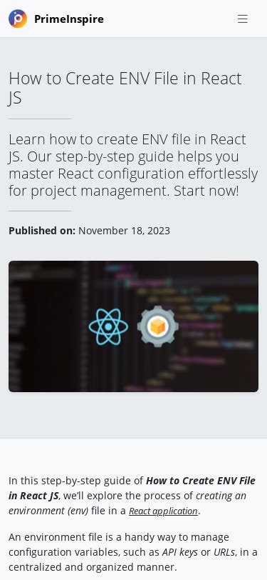 Bloghow To Create Env File In React Js Seo Report