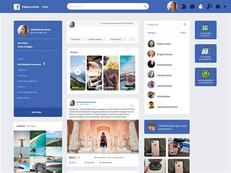 Facebook Interface Design