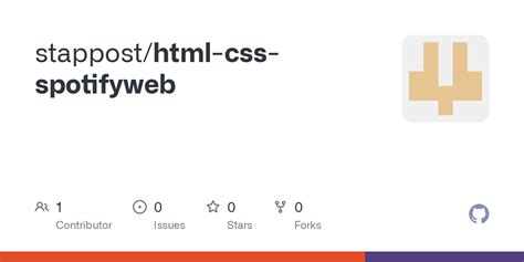 GitHub Stappost Html Css Spotifyweb