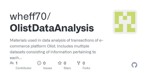Github Wheff70olistdataanalysis Materials Used In Data Analysis Of