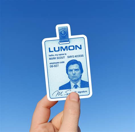 Severance Lumon Id Badge Sticker Mark Scout Employee Code 08 927 Retro Tv Show Vinyl Sticker