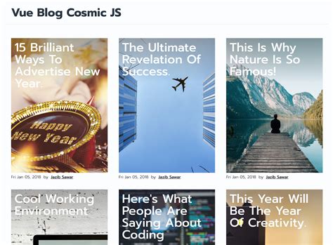 Vue Blog Cosmicjs Forked Codesandbox