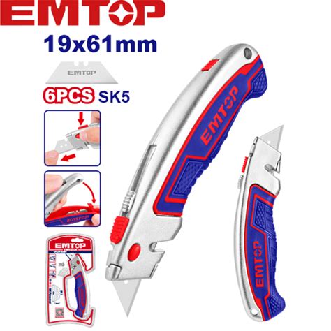 Emtop มีดคัตเตอร์ อเนกประสงค์ พร้อมใบมีด 6 ใบ รุ่น Esnkt6128 Utility