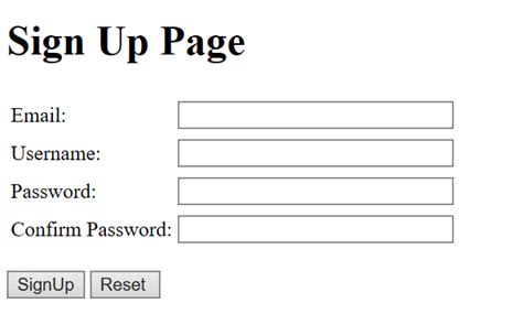 solved create a form signup dom you will use