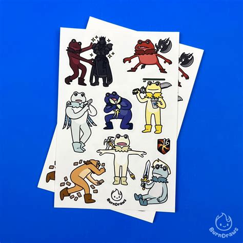 Prog Frog Stickersheet 4x6 Ffxiv Ff14 Tankhealer Melee Ranged Etsy