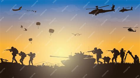 군사 그림 육군 배경입니다 프리미엄 벡터