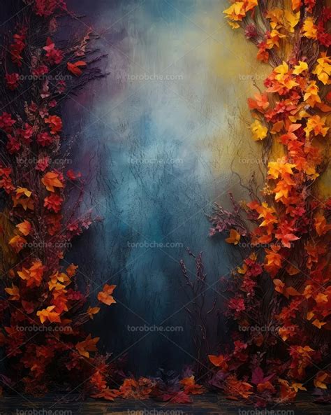 بک گراند برگ های پاییزی گرافیک با طعم تربچه