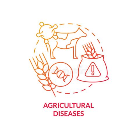Agricultural Diseases Red Gradient Concept Icon Stock Vector