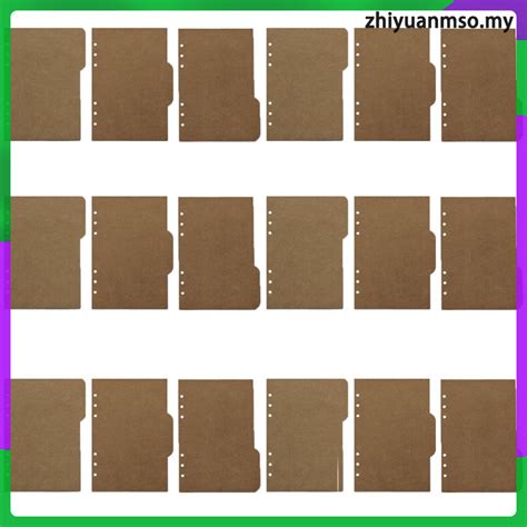 18 Pcs Loose Leaf Index Page Binder Classification Tabs Kraft Paper Divider Numbered Folder