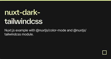 Nuxt Dark Tailwindcss Codesandbox