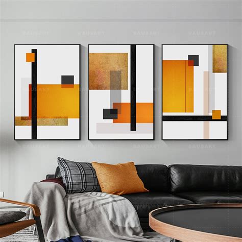 Abstract Painting Print Framed Wall Art Set Of 3 Prints Abstract
