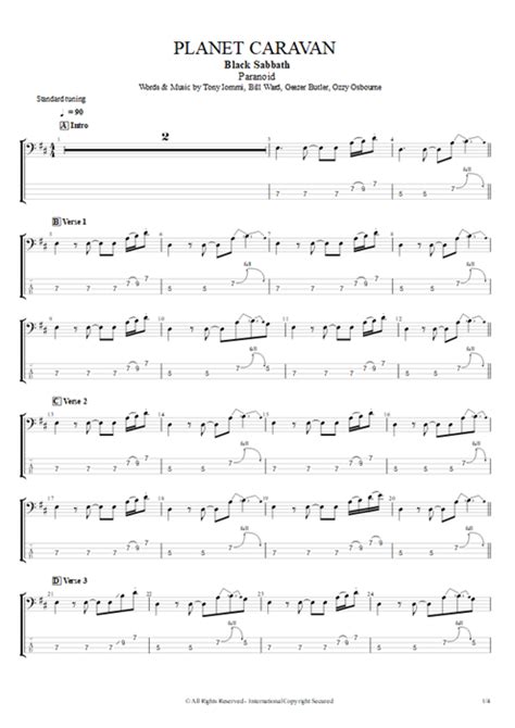 Planet Caravan Tab By Black Sabbath Guitar Pro Full Score Mysongbook