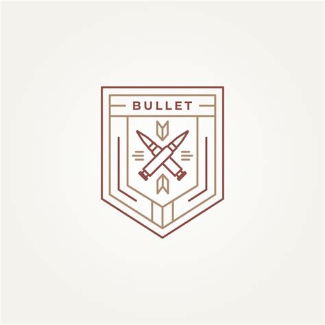 Premium Vector Letter X Bullet Ammunition Simple Line Art Badge