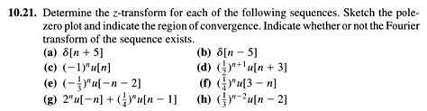 Solved 21 Determine The Z Transform For Each Of The