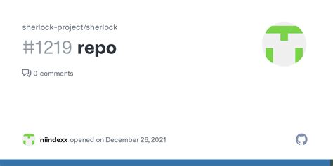 Repo · Issue 1219 · Sherlock Projectsherlock · Github