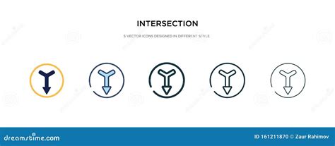 Intersection Icon In Different Style Vector Illustration Two Colored And Black Intersection