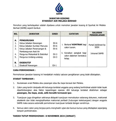 Jawatan Kosong Samb Samb Melaka