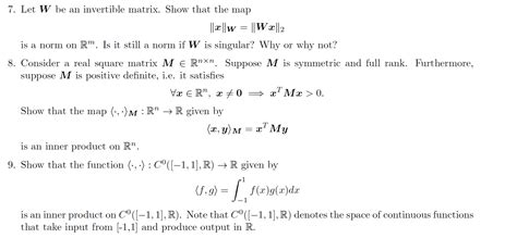Solved Let W Be An Invertible Matrix Show That The Map