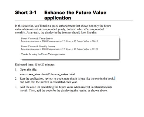 Solved Short Enhance The Future Value Application In Chegg